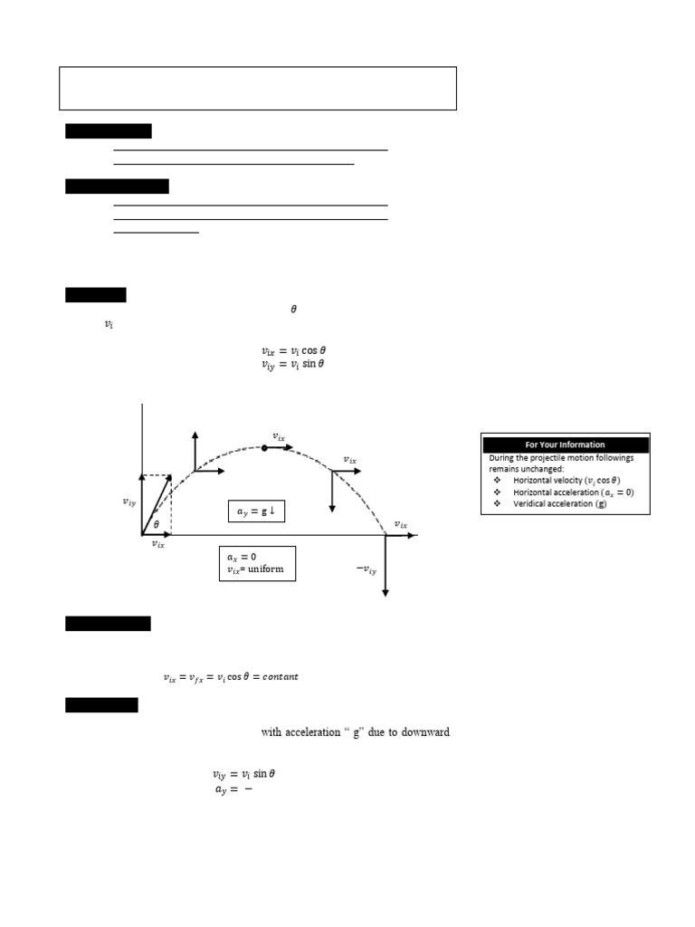 Projectile Height, Time, Range | PDF | Projectiles | Acceleration