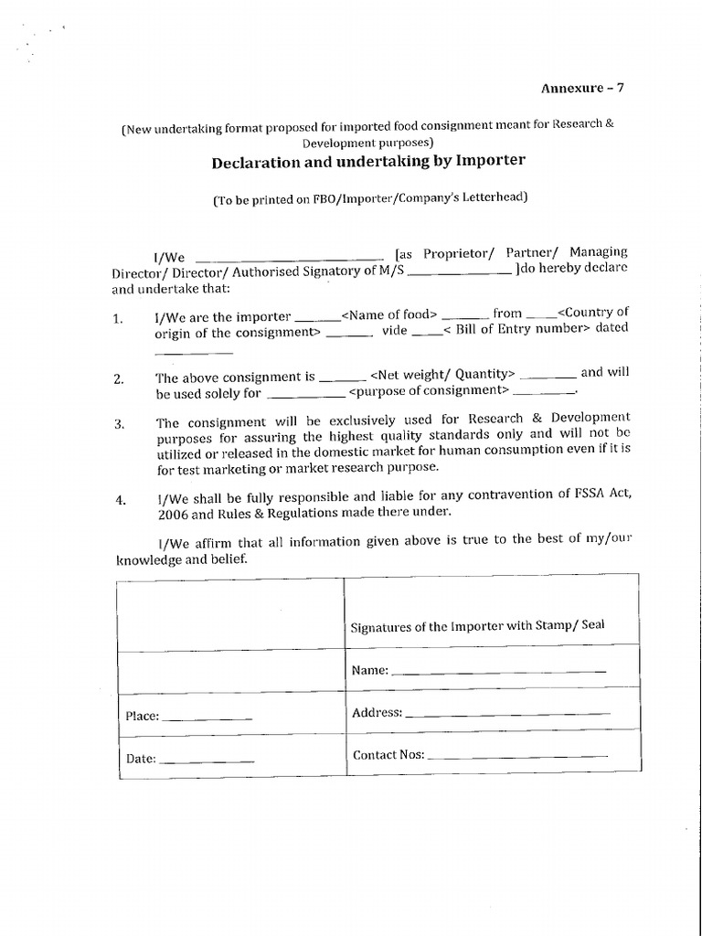 Affidavit Self Declaration Annexure 7 | PDF