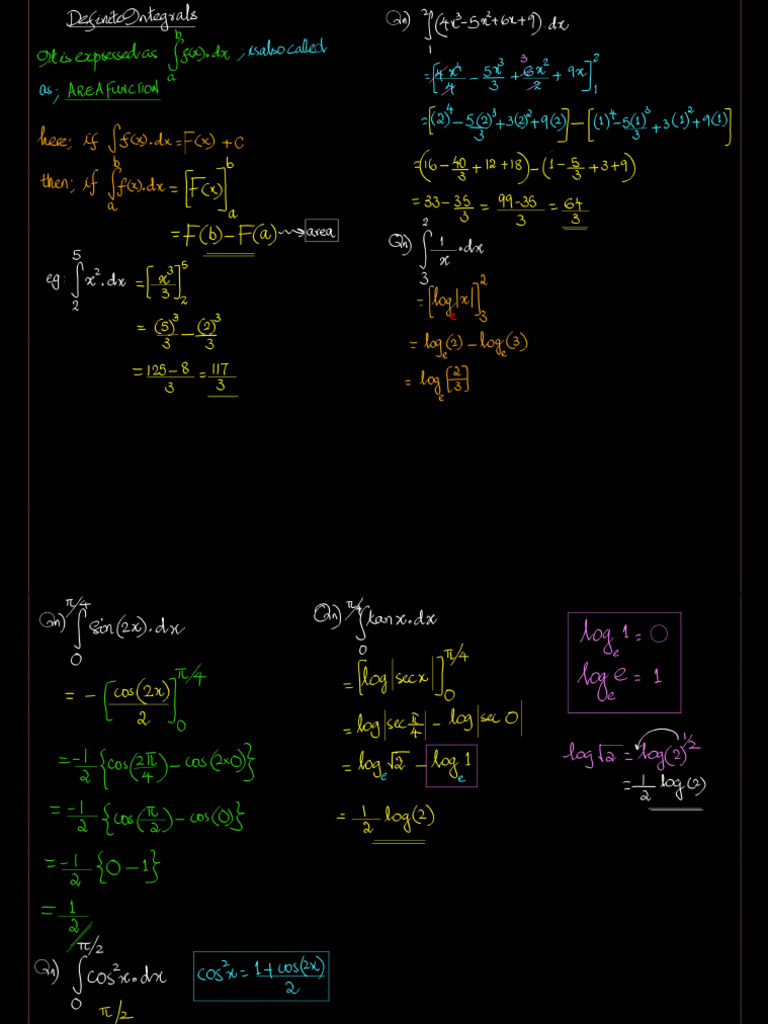 Definite Integrals | PDF