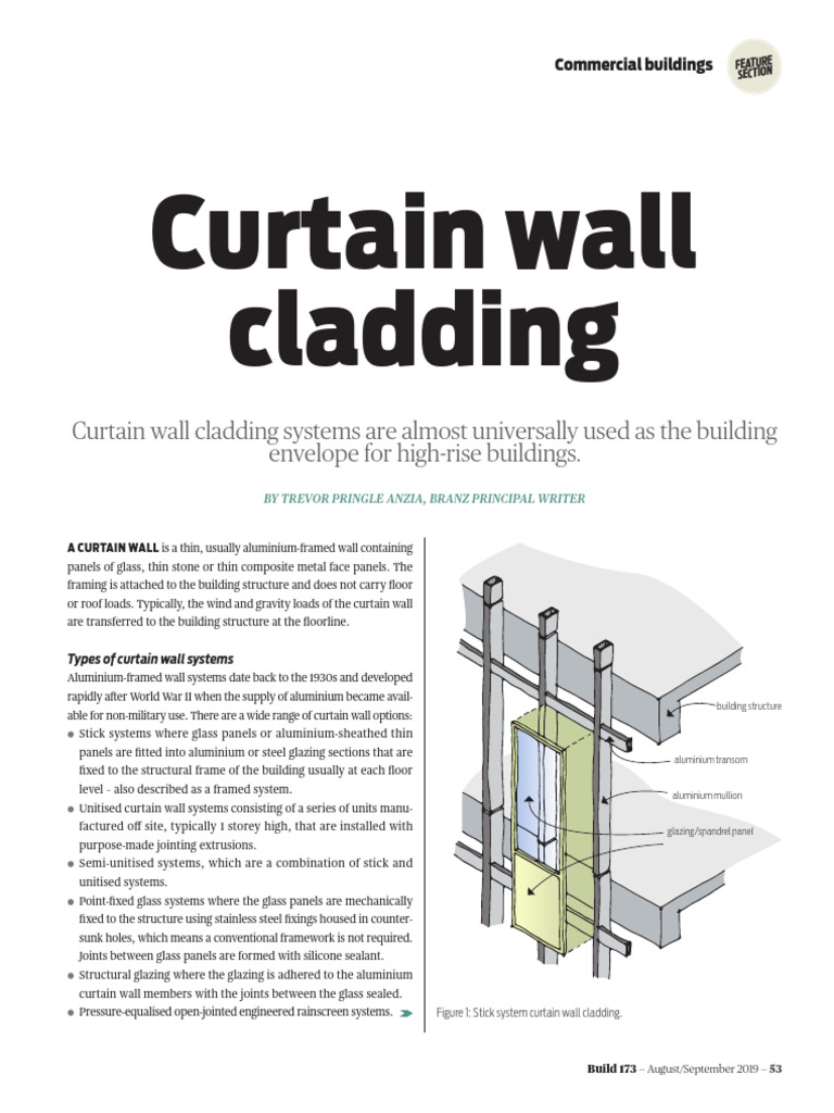 Commercial Buildings' Curtain Wall Cladding | PDF | Wall | Structural Engineering