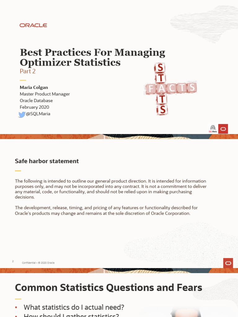 Part2 MColgan Optimizer Statistics | PDF