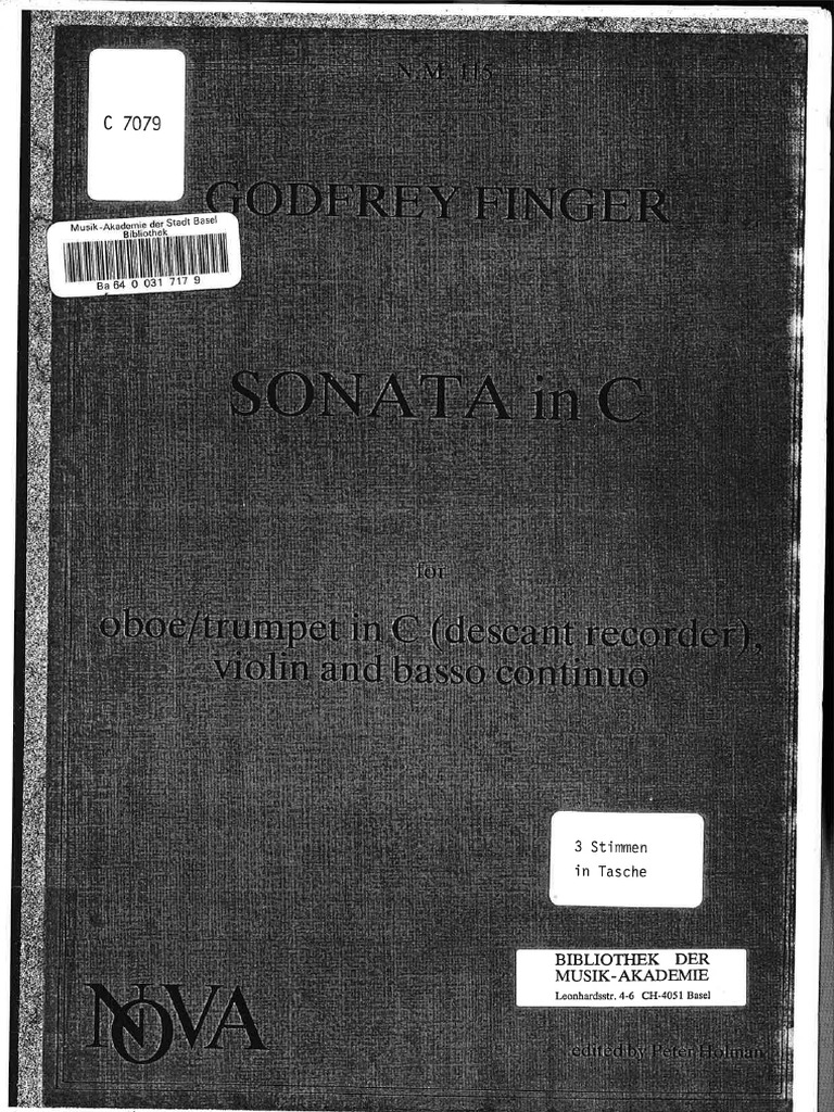Finger-Sonata Tromba Violino e Basso | PDF