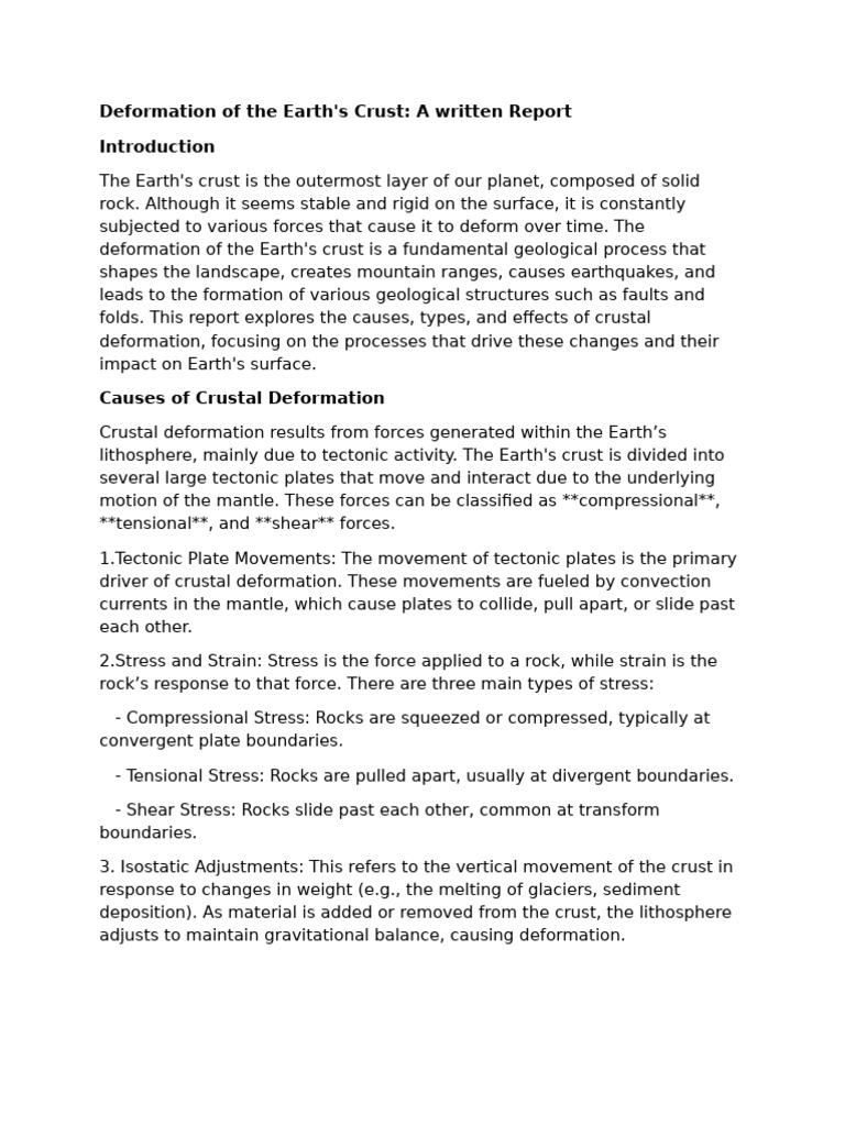 Deformation of Earth Crust | PDF