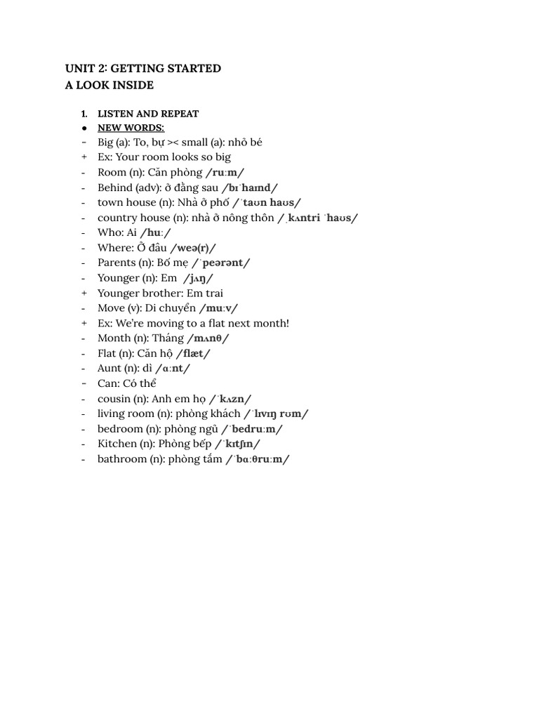 Unit 2 - Getting Started | PDF