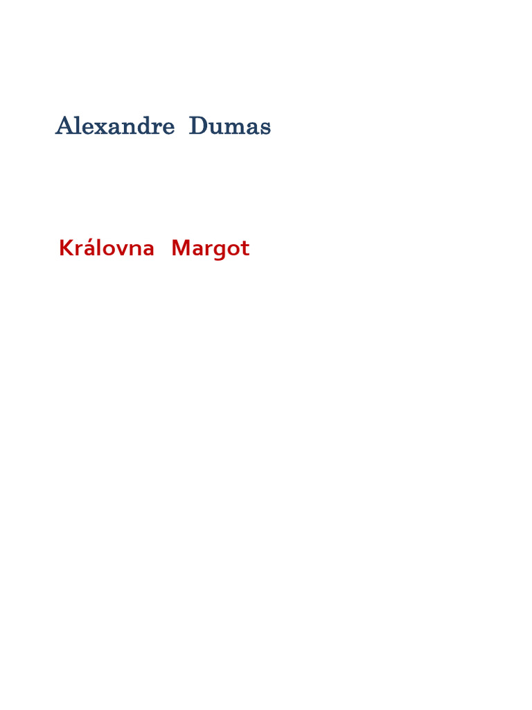 Kralovna Margot-Dumas | PDF