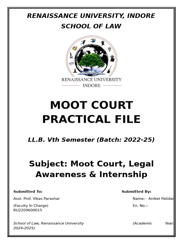 Moot Court Practical File Cover Page | PDF | Law School | Justice
