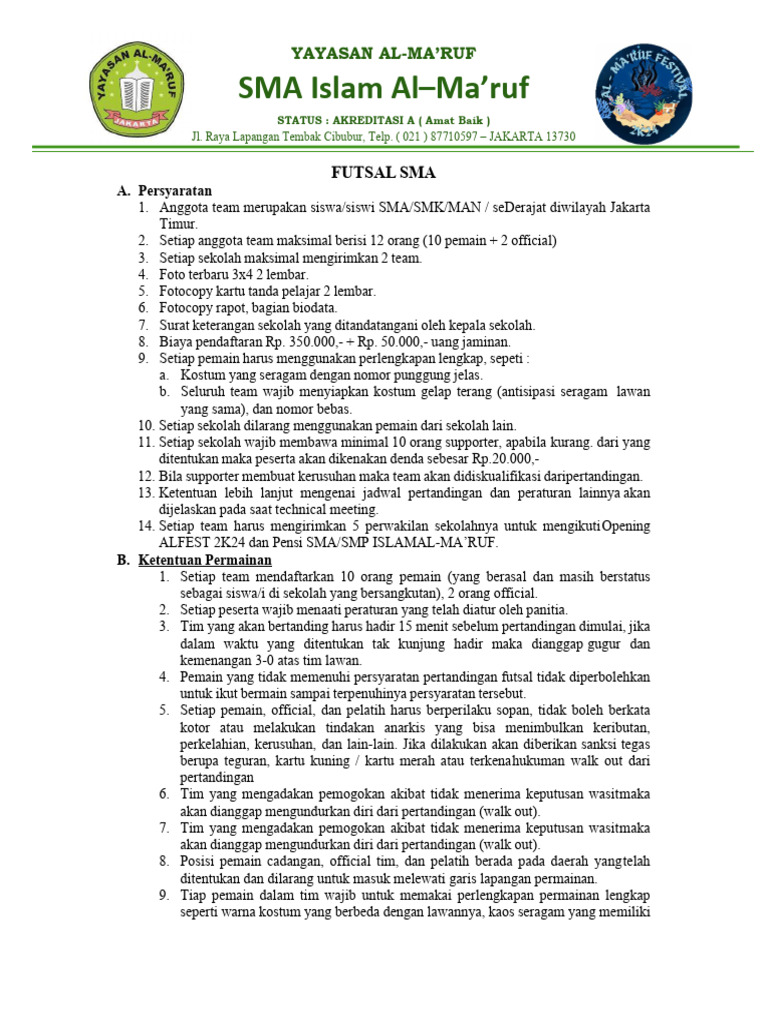 Persyaratan Formulir Alfes 2K24 | PDF