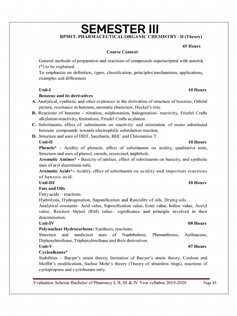 B Pharm 3rd Semester Syllabus Final Print | PDF