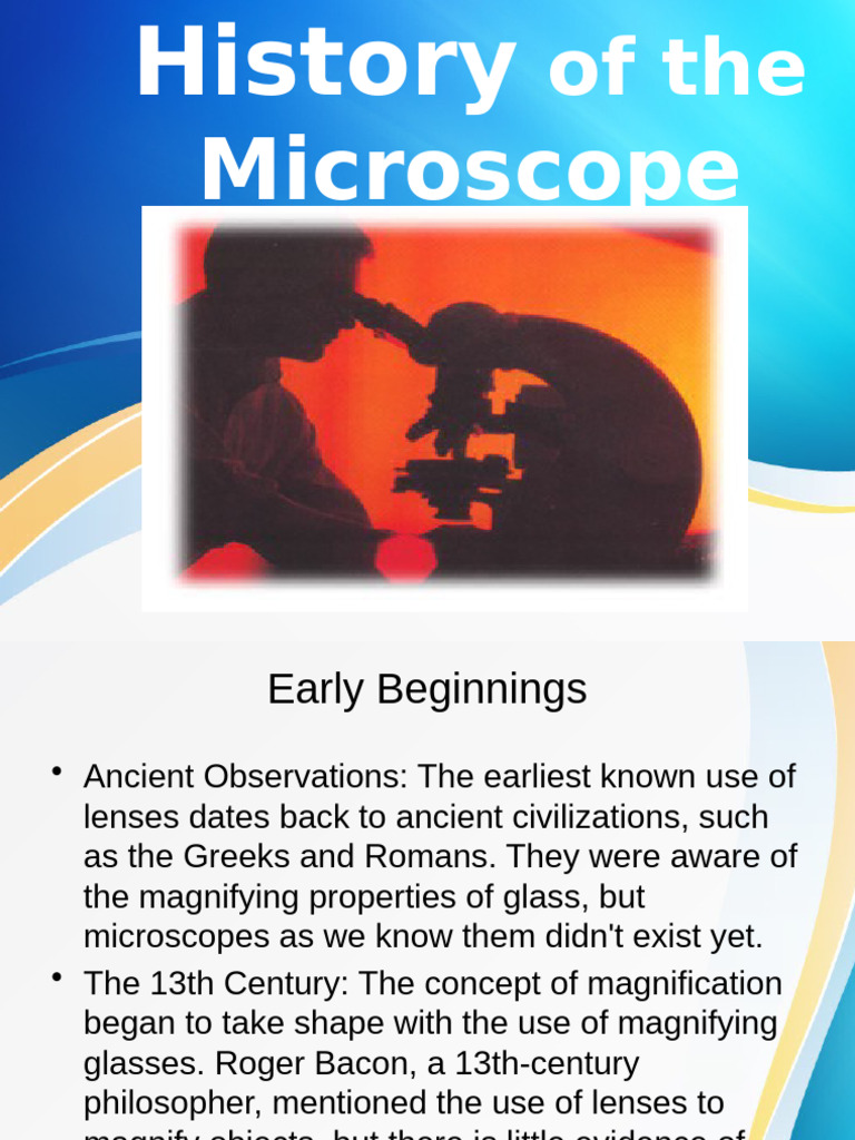 History of the Microscope Invention | PDF | Microscope | Optics