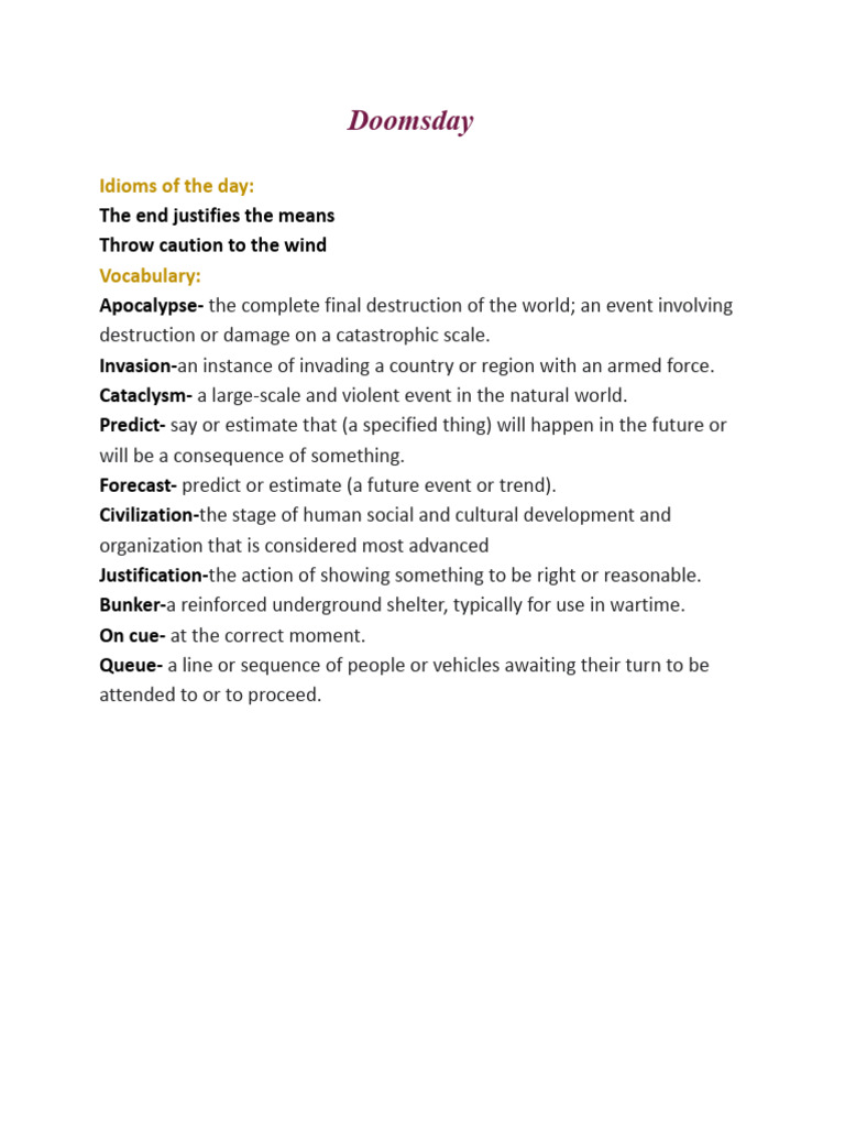 Doomsday | PDF