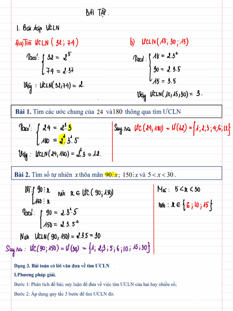 Bài tập UCLN | PDF