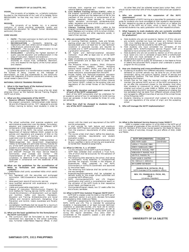NSTP Primer 1 | PDF