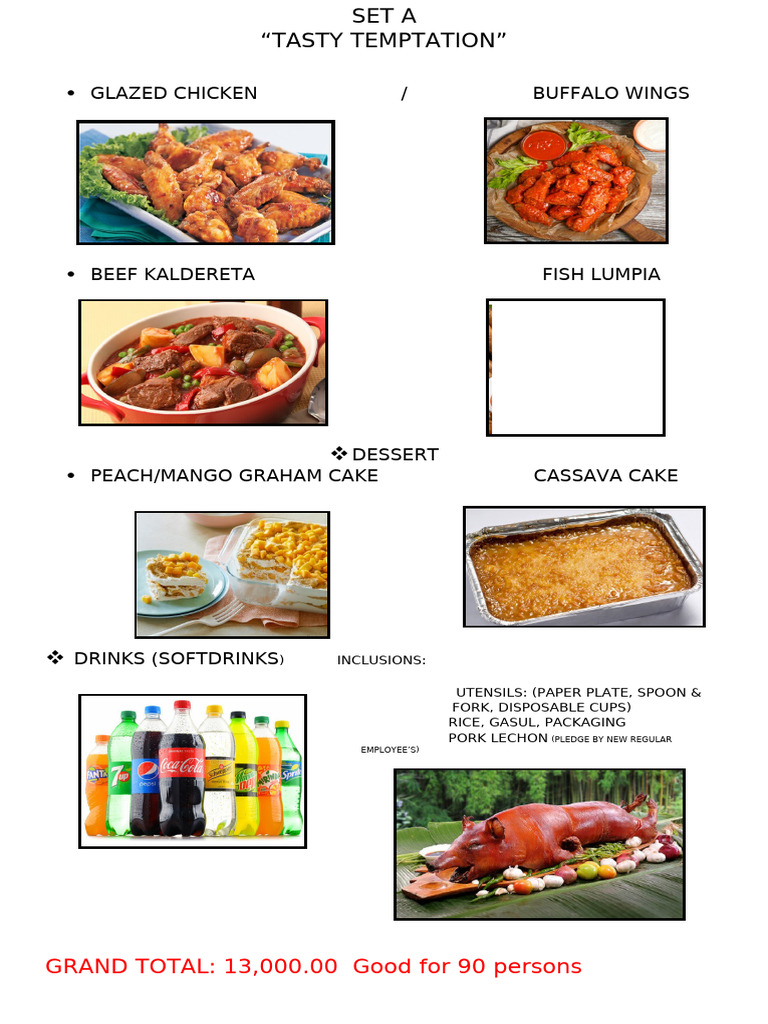 Christmas Party Food Selection | PDF