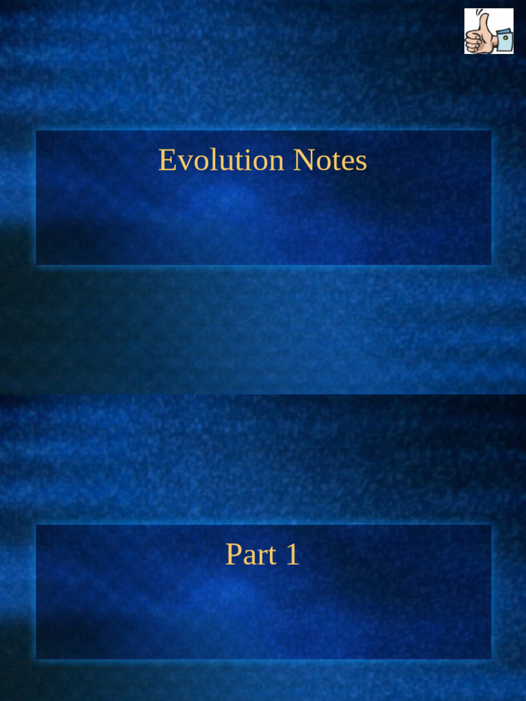 Evolution Notes Part 1 | PDF