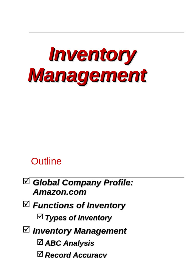 Inventory Management Inventory Management | PDF