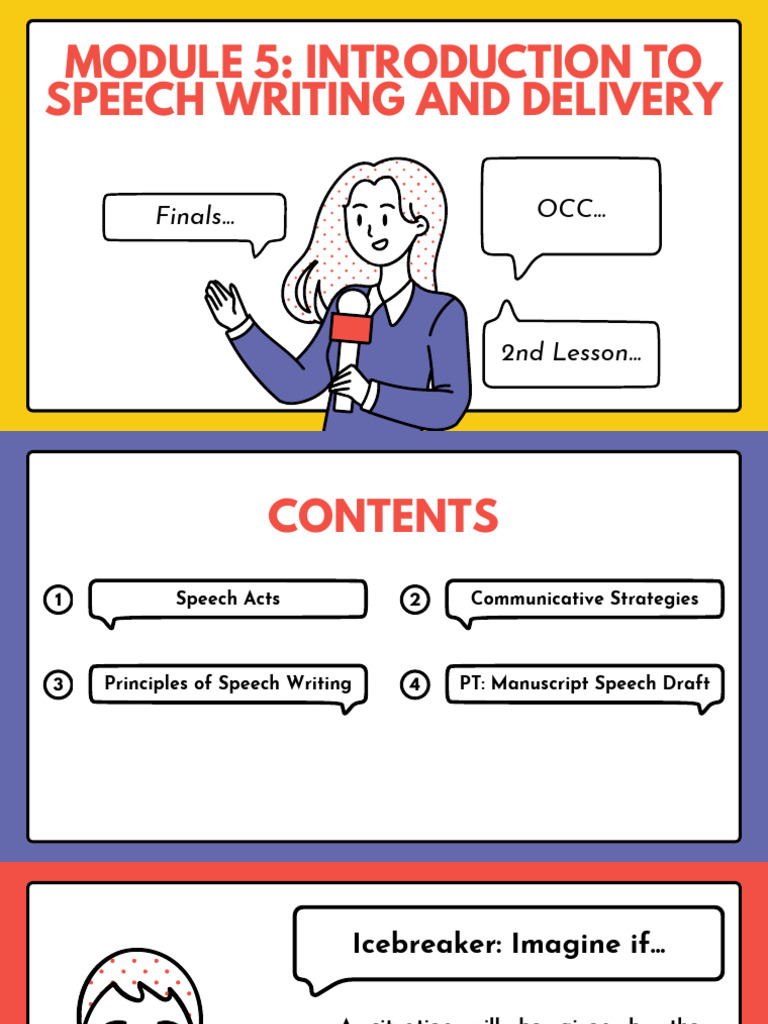 OCC Module 5 - Introduction To Speech Writing and Delivery | PDF