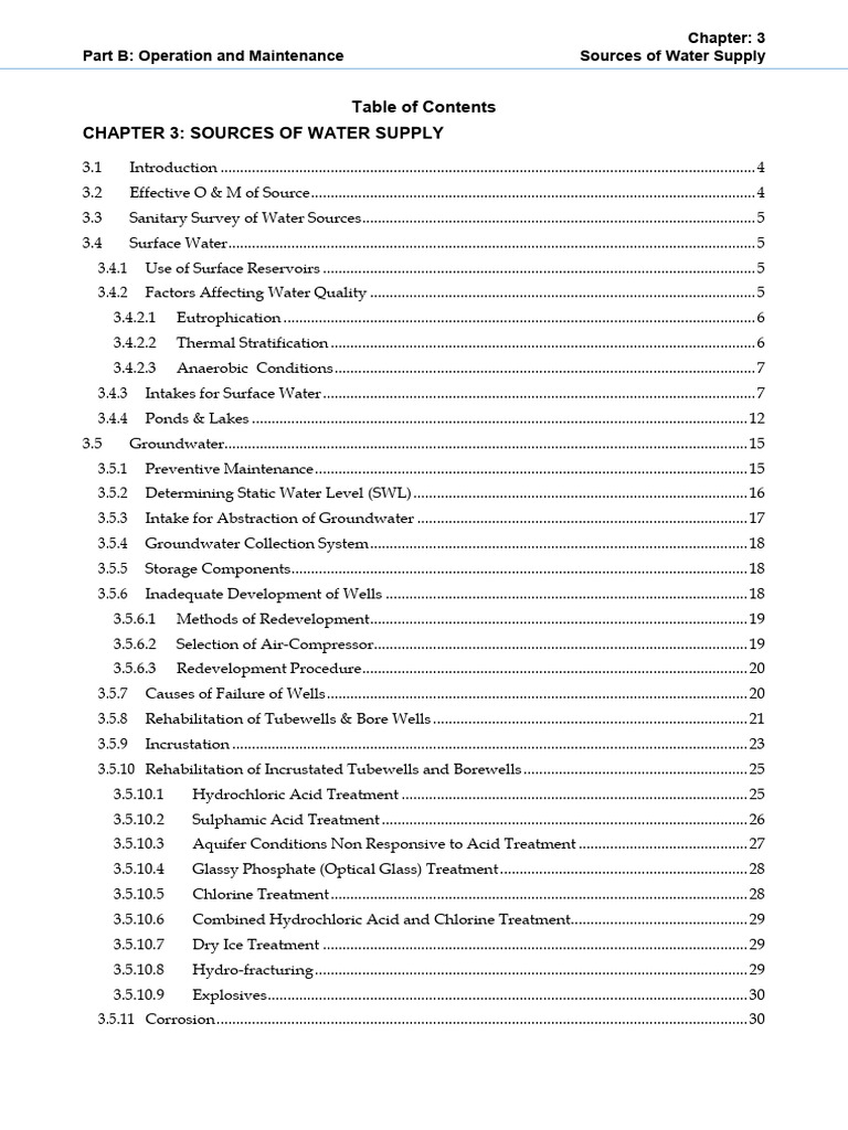 Part B Chapter 3 Sources of Water Supply | PDF