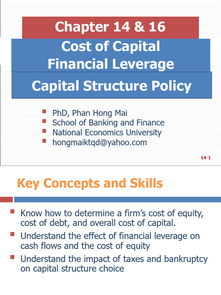 Handout - Chapter 14 & 16 - Cost of Capital; Capital Structure - Update Feb2023 | PDF