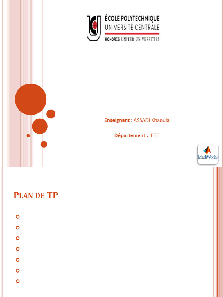 TP1 Introduction À Matlab - o | PDF