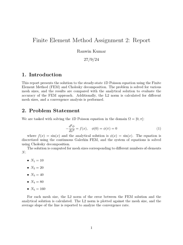 Fem Assignment 2 | PDF