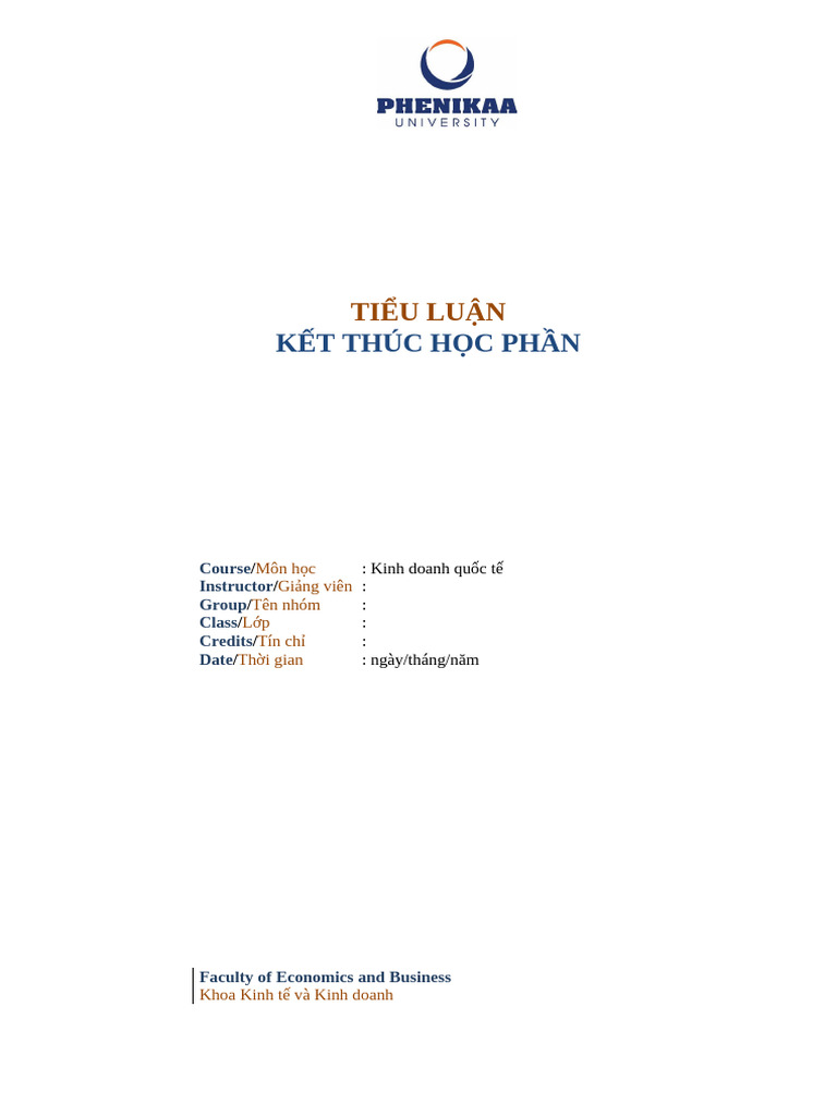 Form - Tieu Luan - KTHP | PDF