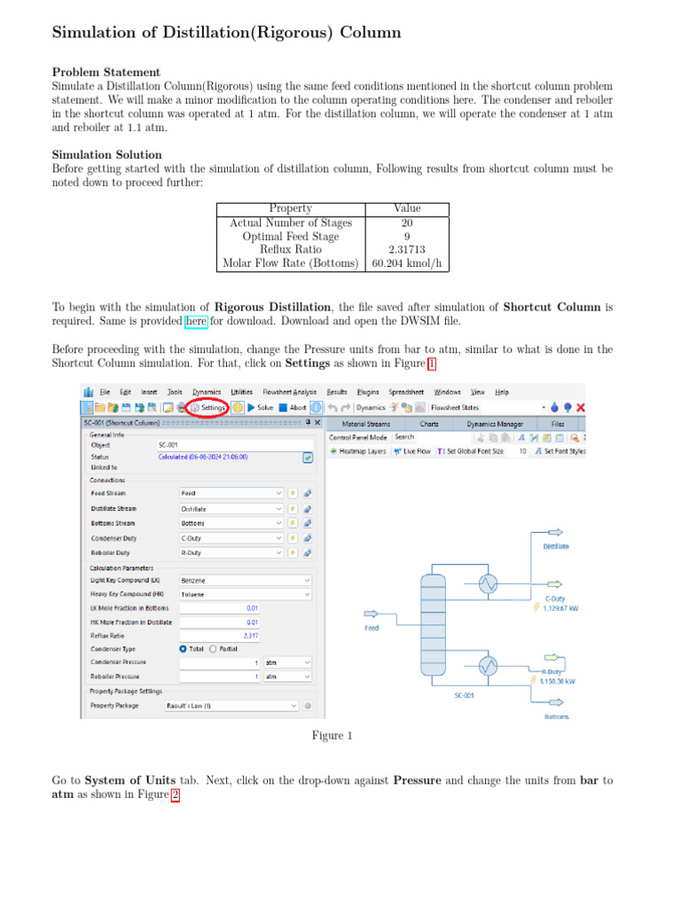 Distillation Column Simulation | PDF