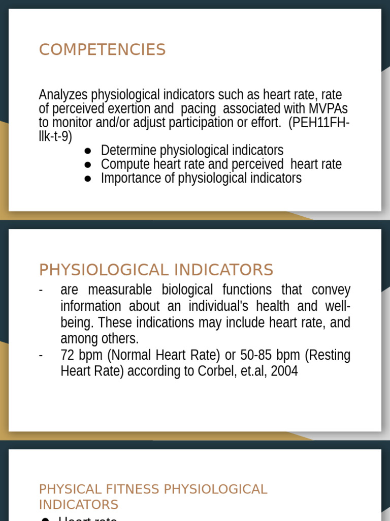 PHYSIOLOGICAL INDICATORS For Students | PDF