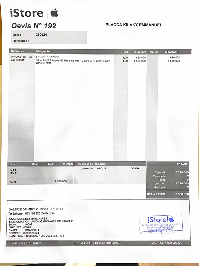 Facture pro forma apple | PDF