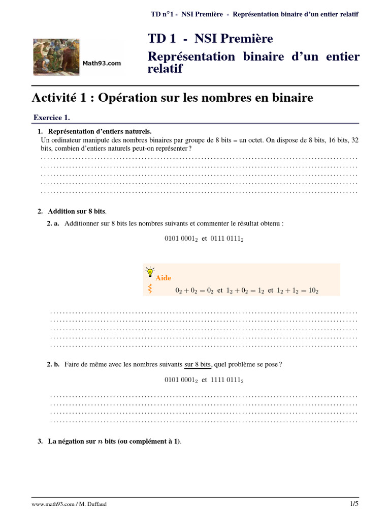 NSI Premiere TD Representation Relatif | PDF