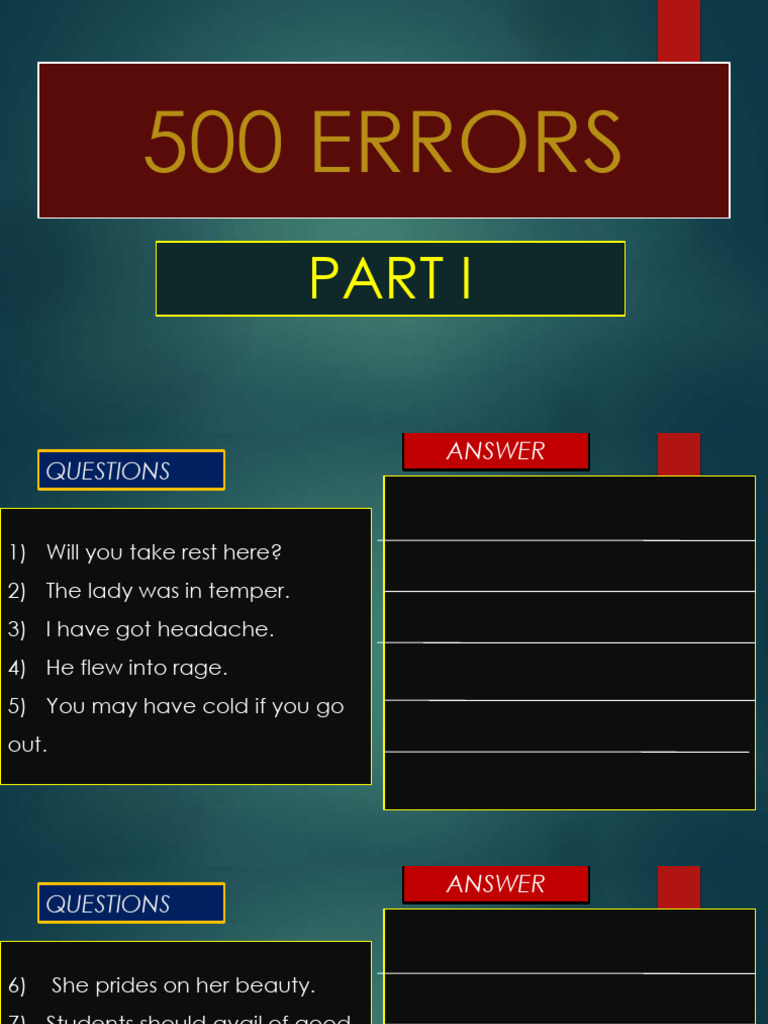 100 errors(A) | PDF
