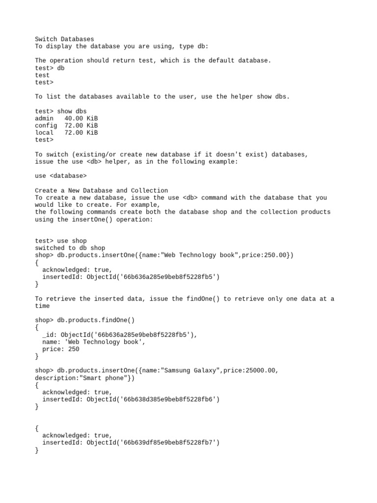 Mongo Exercises | PDF