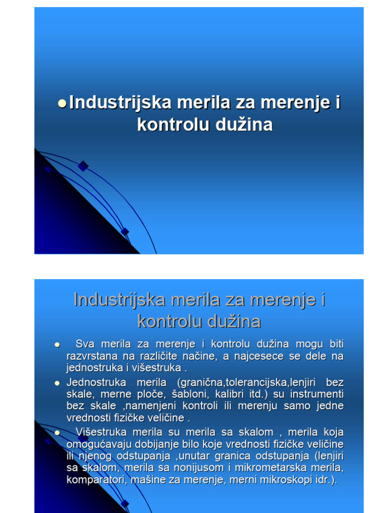 2 Industrijska Merila Za Merenje I Kontrolu Duzina 1 | PDF