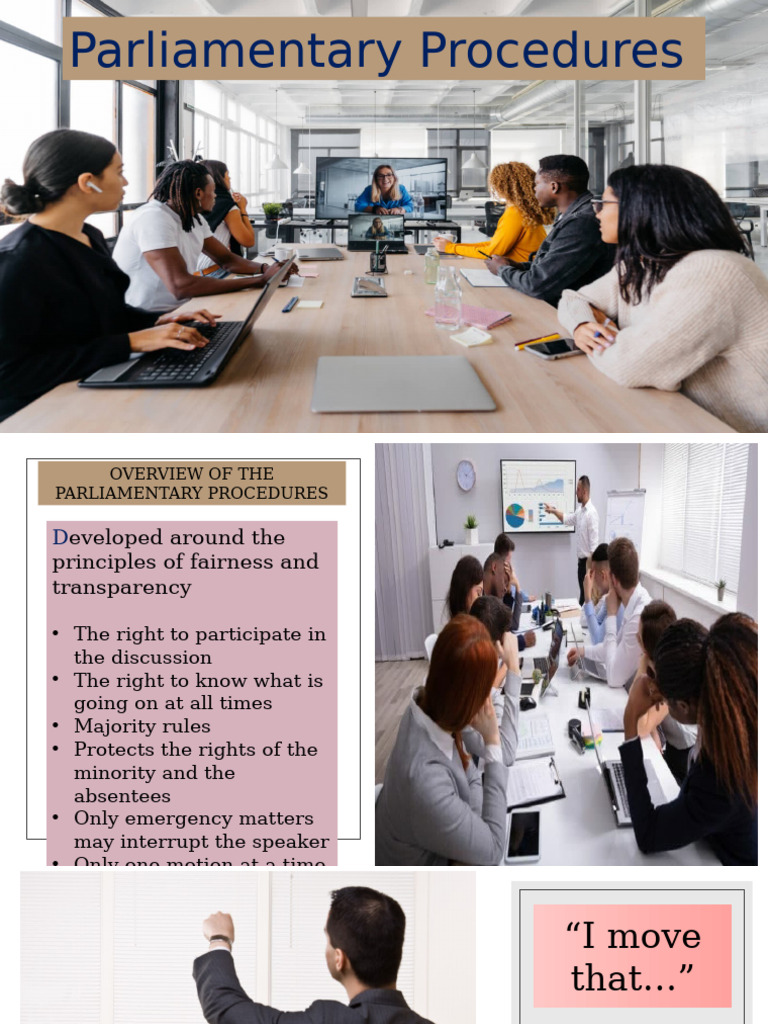 Parliamentary Procedure | PDF | Committee | Agenda (Meeting)