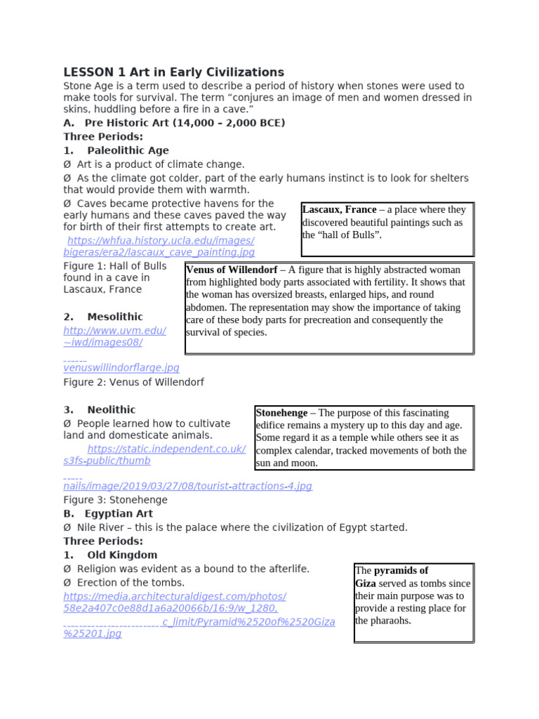 Lesson 1 Art in Early Civilizations | PDF