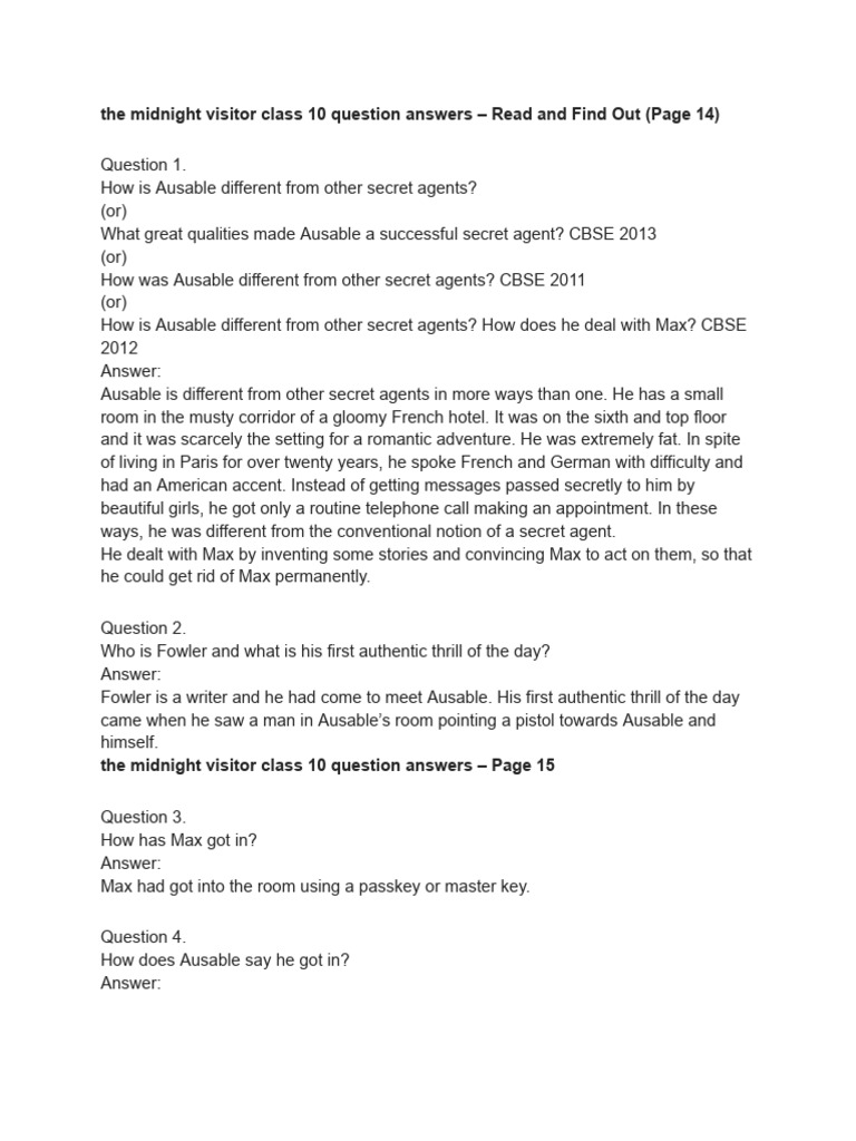 The Midnight Visitor | PDF