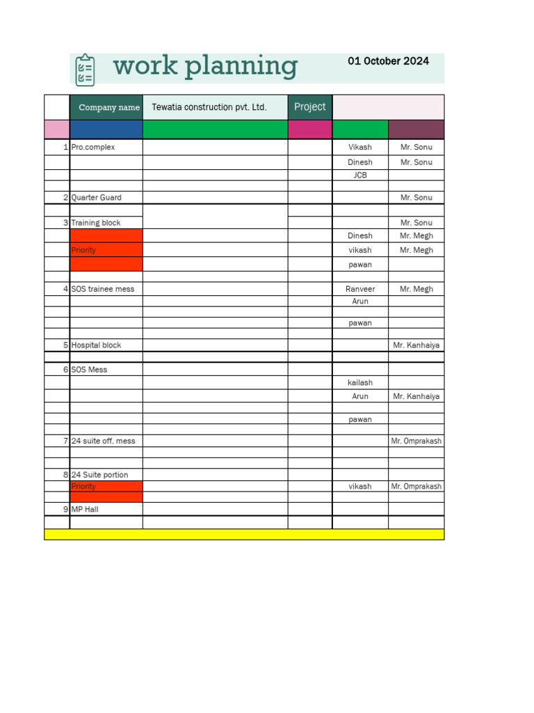 Work Planing-01-10 | PDF