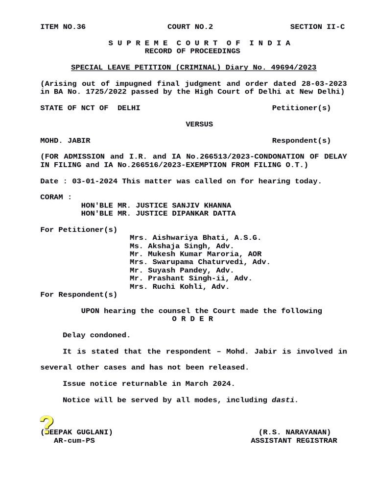 SLP - Notice - Jabir | PDF