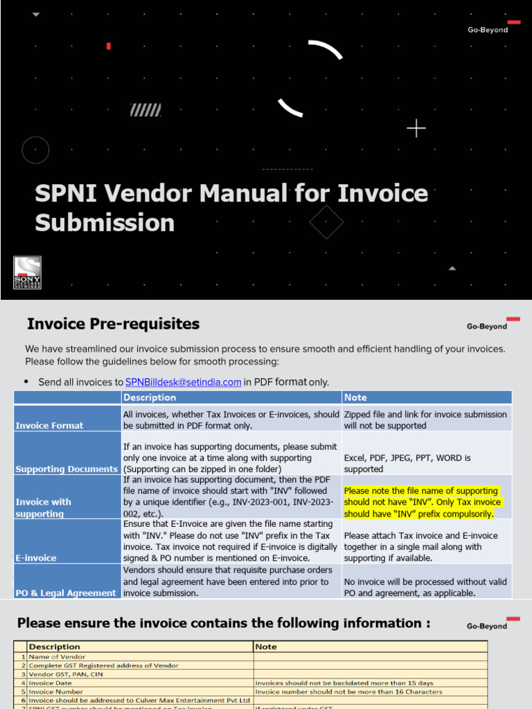 Vendor Invoice Submission Manual Revised | PDF