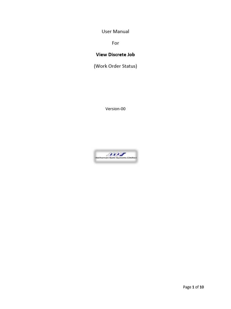 View Discrete Job User Manual | PDF | Microsoft Excel | Software