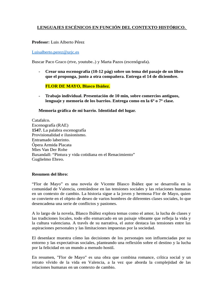 Lenguajes Escénicos en Función Del Contexto Histórico | PDF