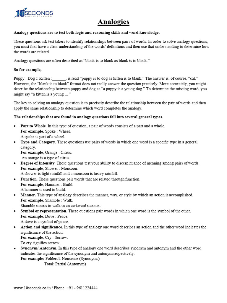 Analogies - Students_copy | PDF