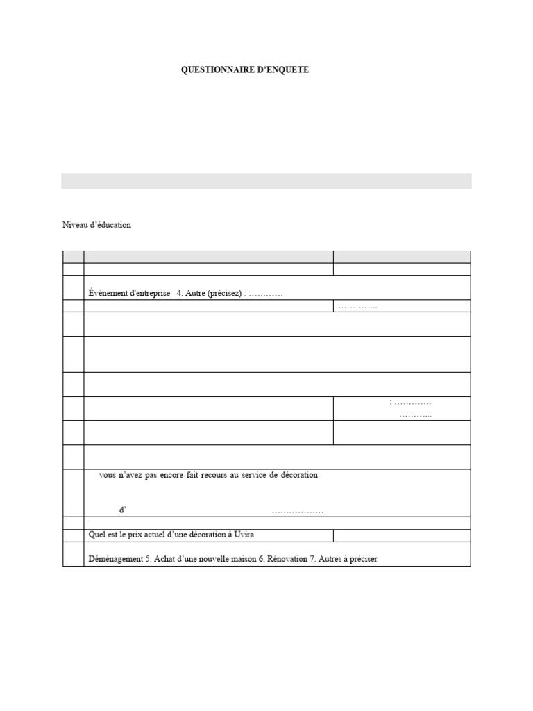 Faida Questionnaire D Clients | PDF