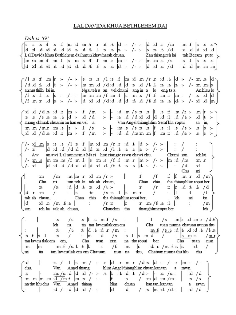 Lal Davida Khua Bethlehem Dai | PDF