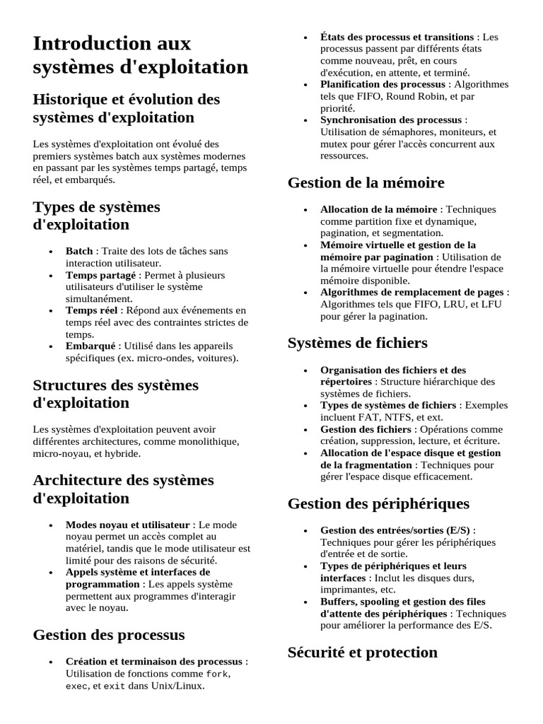L2 I Introduction Aux Systèmes D | PDF
