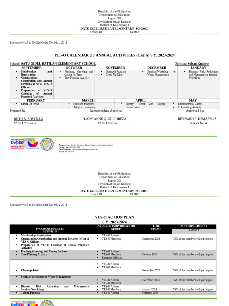 Yes o Action Plan | PDF