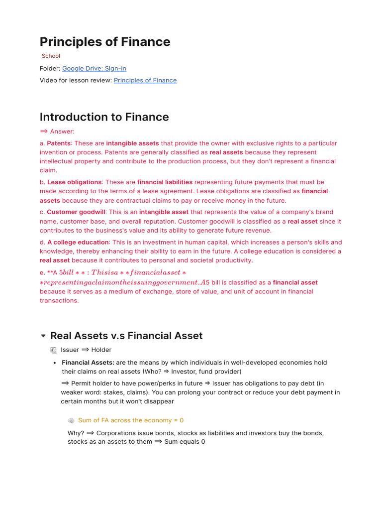 Principles of Finance | PDF