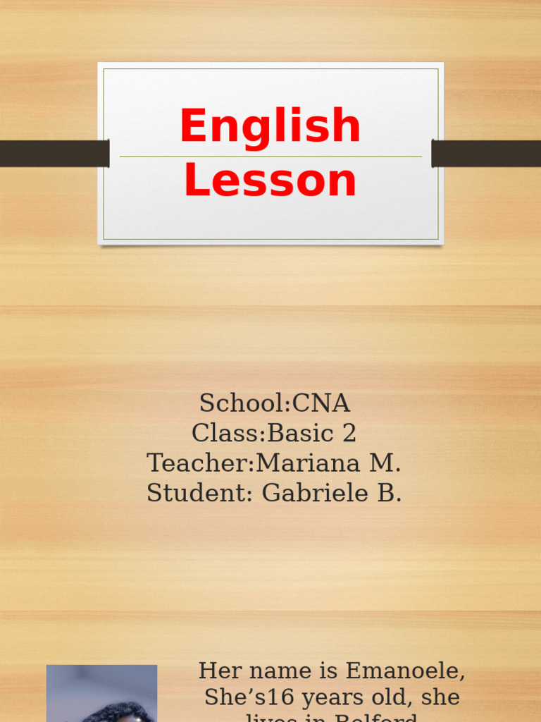 English Lesson | PDF