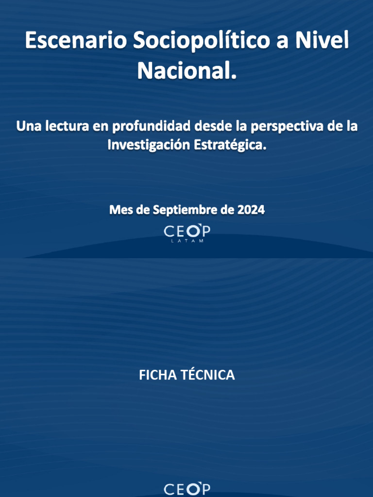 CEOP Escenario Nacional Septiembre 2024 | PDF | Metodología de encuesta