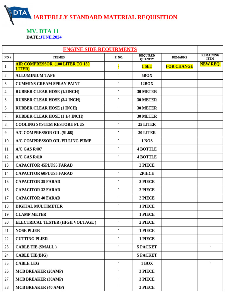 3 Dta Marine Standard Req. June. 24 | PDF
