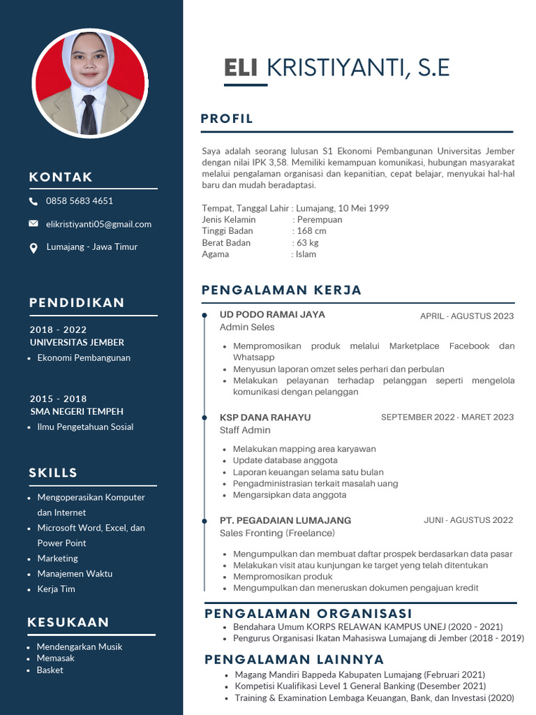 CV Eli Kristiyanti LMJ | PDF